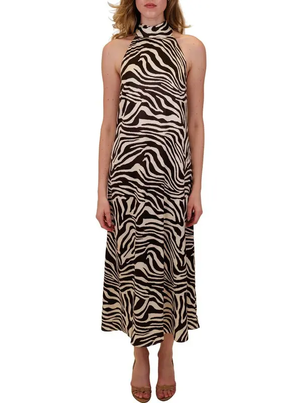 Azeeza Meera Printed Midi Dress - Zebra