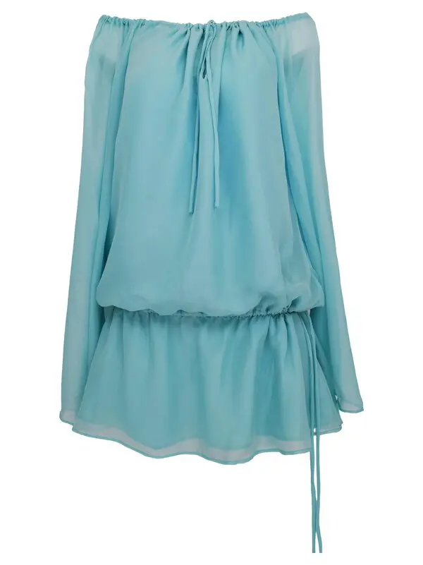 Azeeza Elina Chiffon Mini Dress - Aquamarine