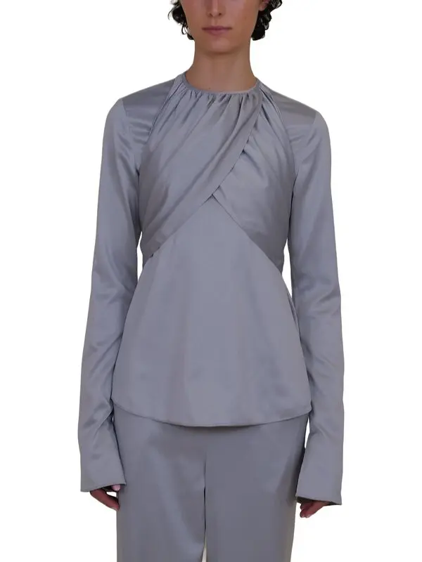 Azeeza Elowen Satin Blouse - Dove