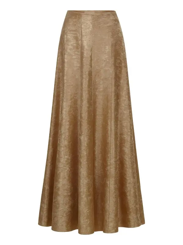 Azeeza Soren Lamé Skirt - Gold