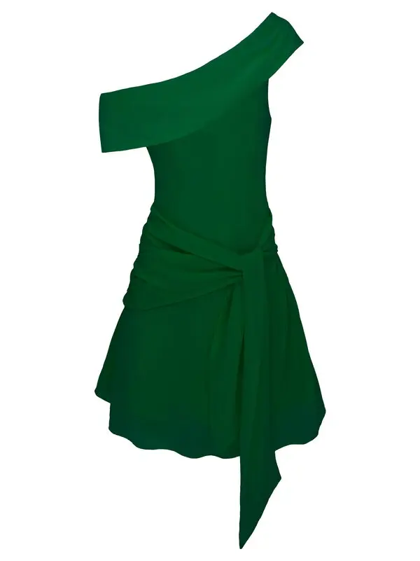Azeeza Kavari Satin Mini Dress - Emerald