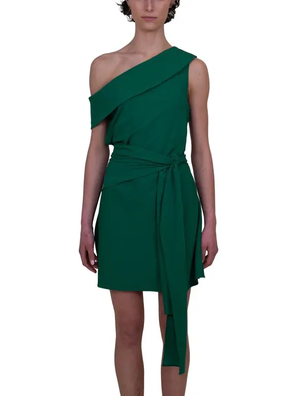 Azeeza Kavari Satin Mini Dress - Emerald