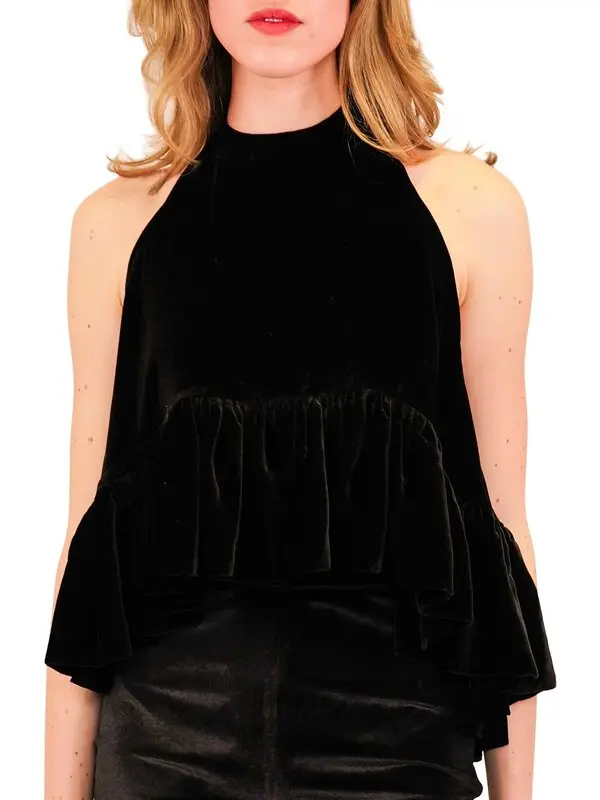 Azeeza Winston Velvet Top - Black