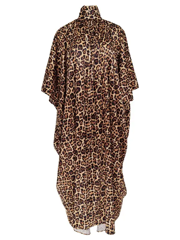 Azeeza Raini Satin Midi Dress - Leopard