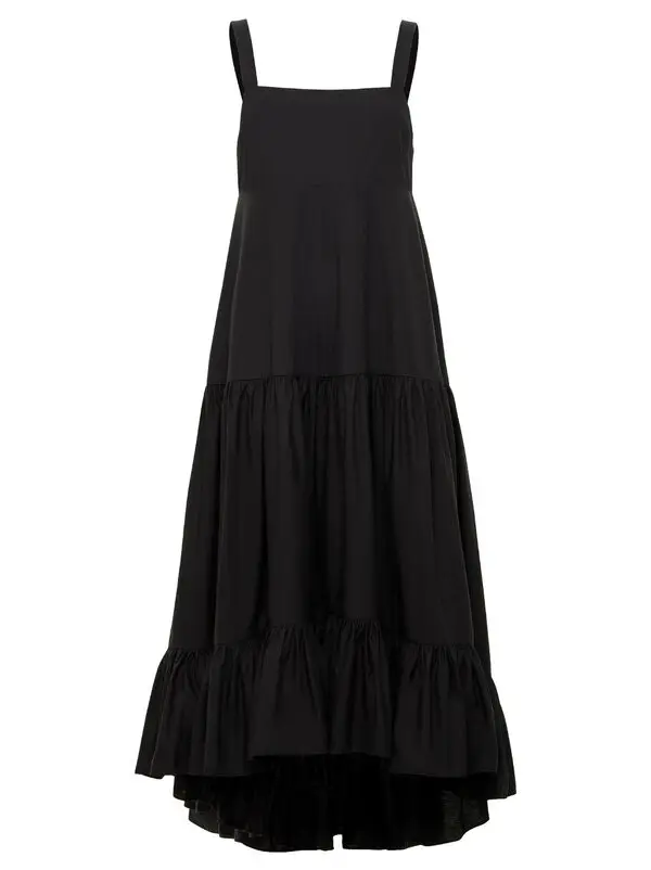 Azeeza Griffon Poplin Midi Dress - Black