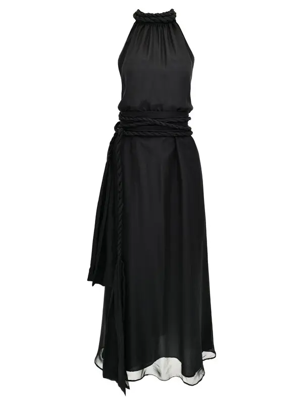 Azeeza Dany Chiffon Midi Dress - Black