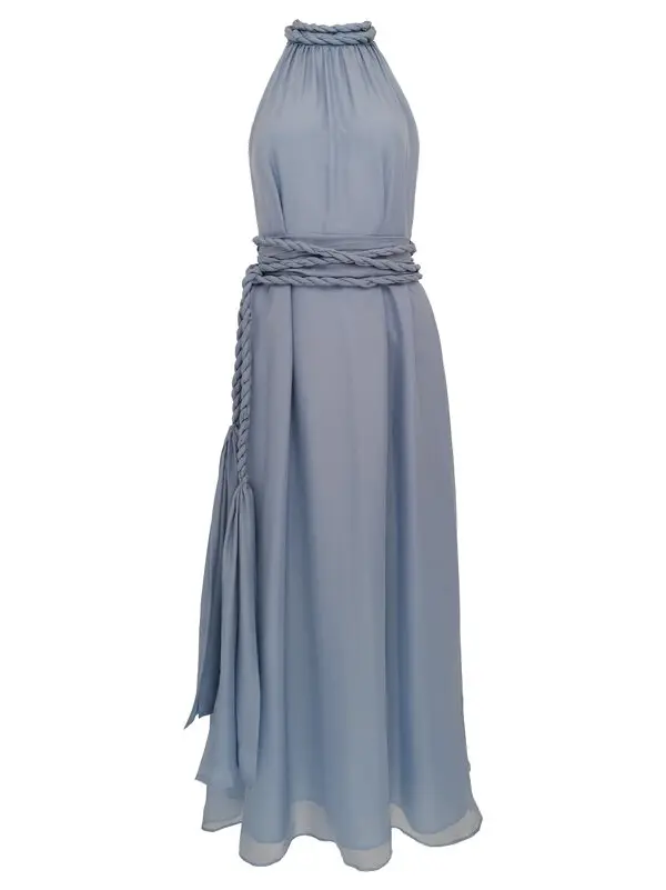 Azeeza Dany Chiffon Midi Dress - Hazy Blue
