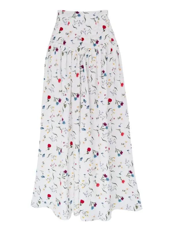 Azeeza Noora Poplin Midi Skirt - Multi Floral