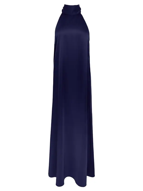 Azeeza Meera Satin Midi Dress - Navy