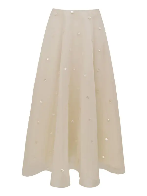 Azeeza Sorcha Organza Embellished Skirt - Pearl Embellished