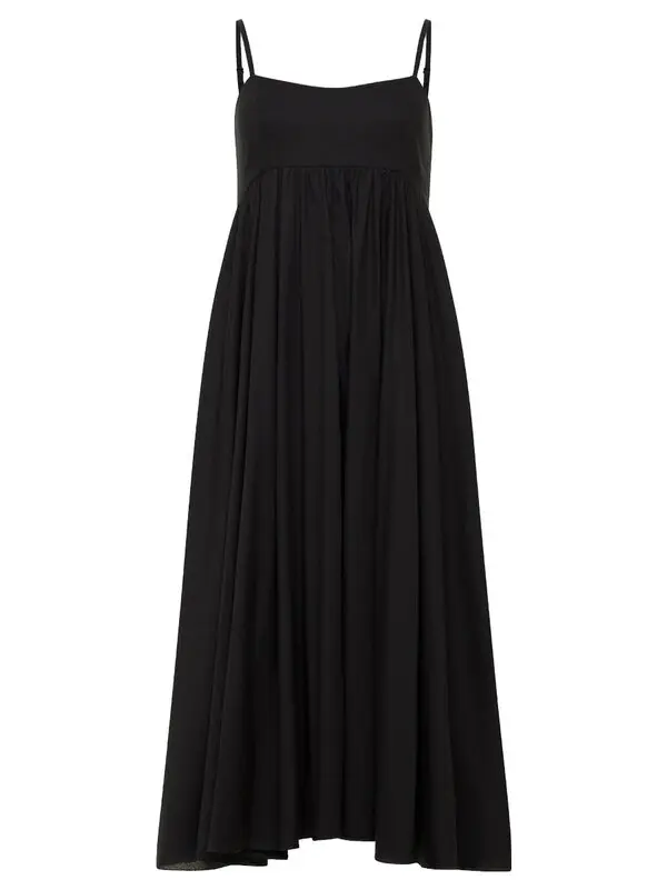 Azeeza Rachel Cotton Voile Midi Dress - Black