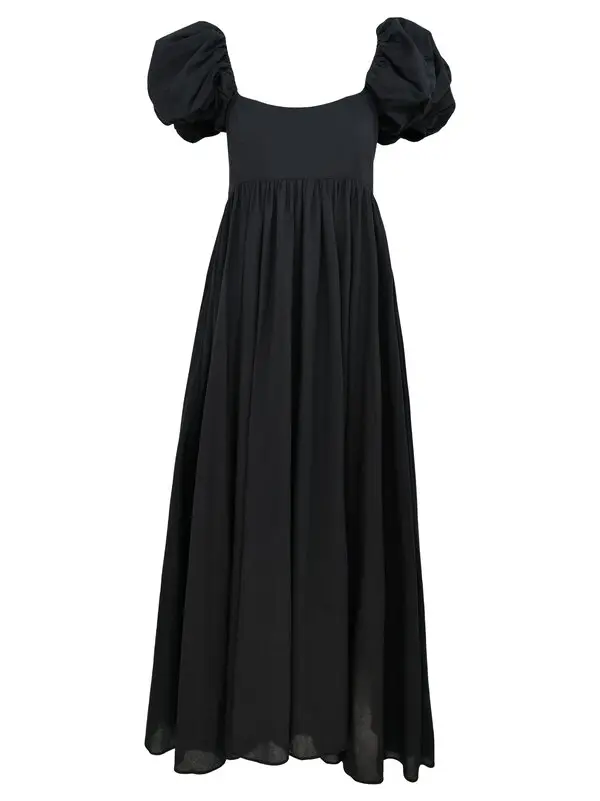 Azeeza Rory Cotton Voile Midi Dress - Black