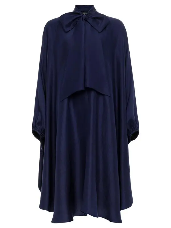 Azeeza Emlyn Raw Silk Midi Dress - Blue