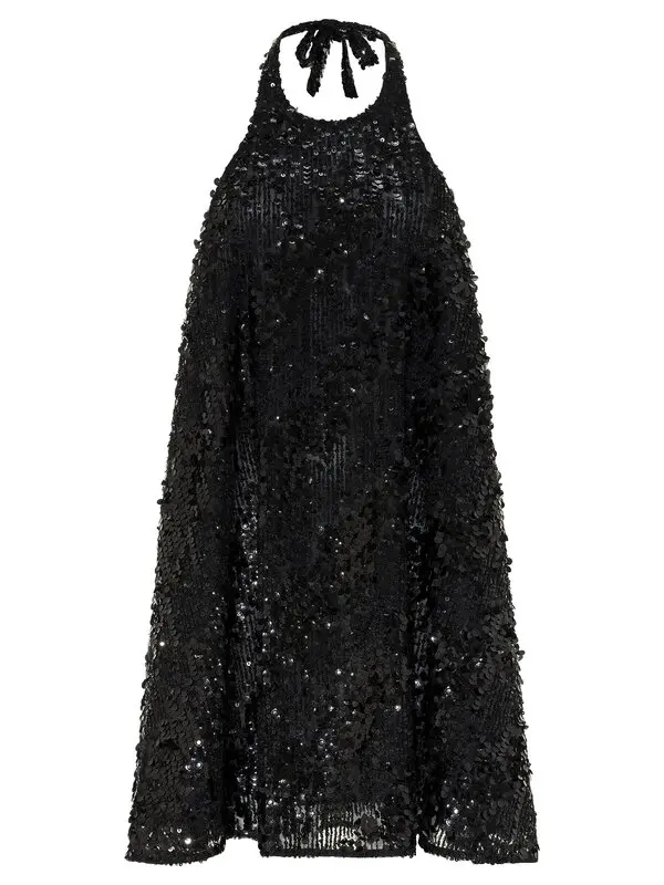 Azeeza Winston Sequined Mini Dress - Black