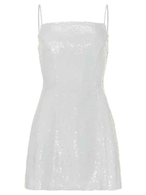 Azeeza Kiara Sequin Mini Dress - White Sequin