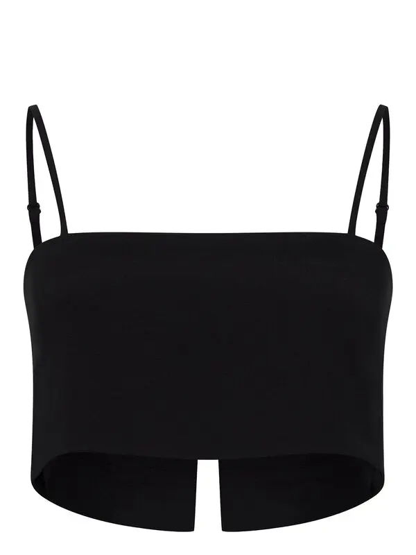 Azeeza Walton Satin Top - Black