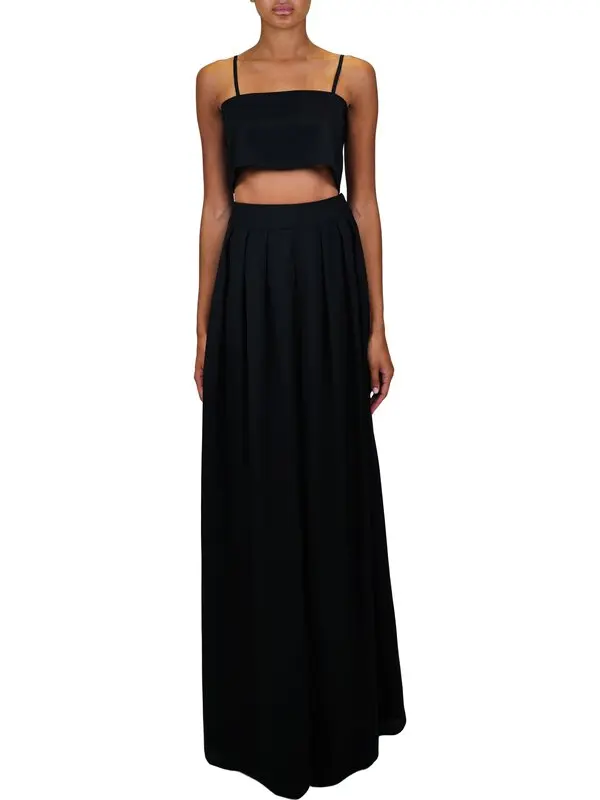 Azeeza Walton Satin Top - Black