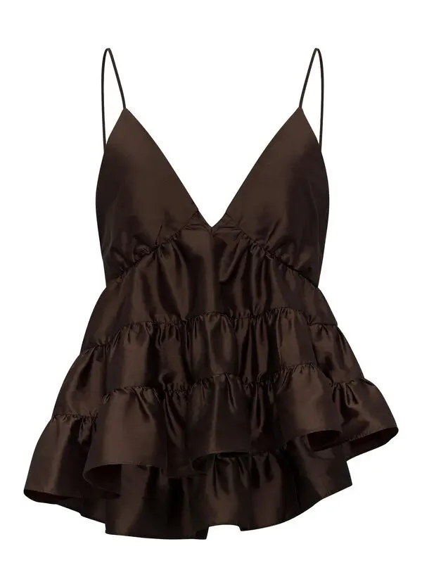 Azeeza Viola Taffeta Top - Chocolate