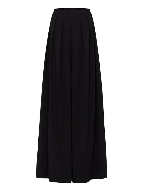 Azeeza Zora Wide-leg Satin Pants - Black