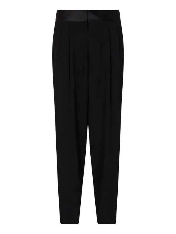 Giorgio Armani Giorgio’s Double-pleat Trousers In Wool Crêpe - Black