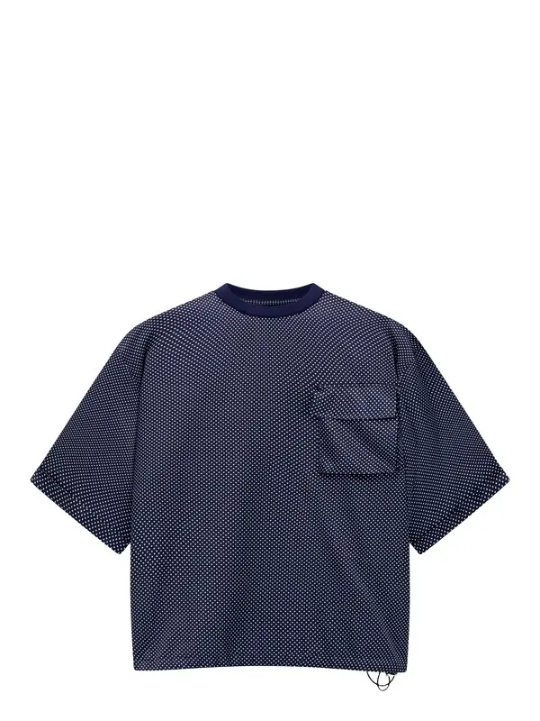 Giorgio Armani Printed Silk T-shirt Shirt - Navy Blue