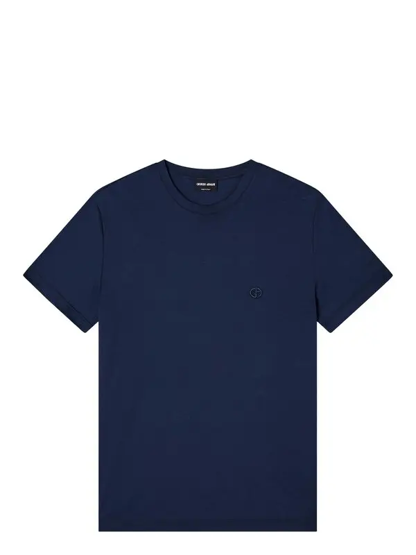 Giorgio Armani Asv Cotton Loungewear Crew-neck T-shirt - Blue
