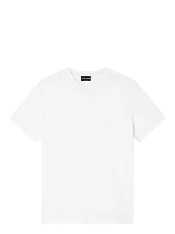 Giorgio Armani Asv Cotton Loungewear Crew-neck T-shirt - White
