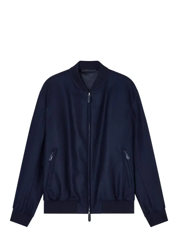 Giorgio Armani Cashmere Drap Blouson - Navy Blue