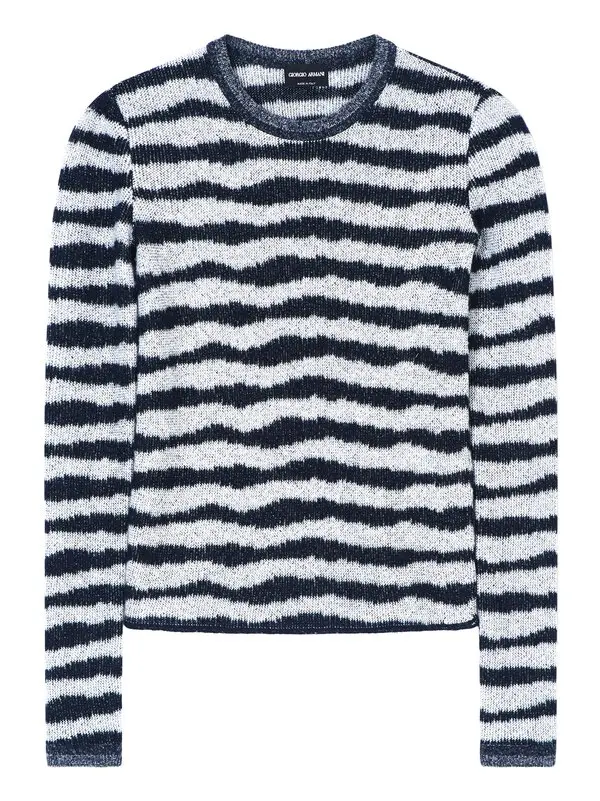 Giorgio Armani Striped Cashmere And Silk Jumper - Two-tone