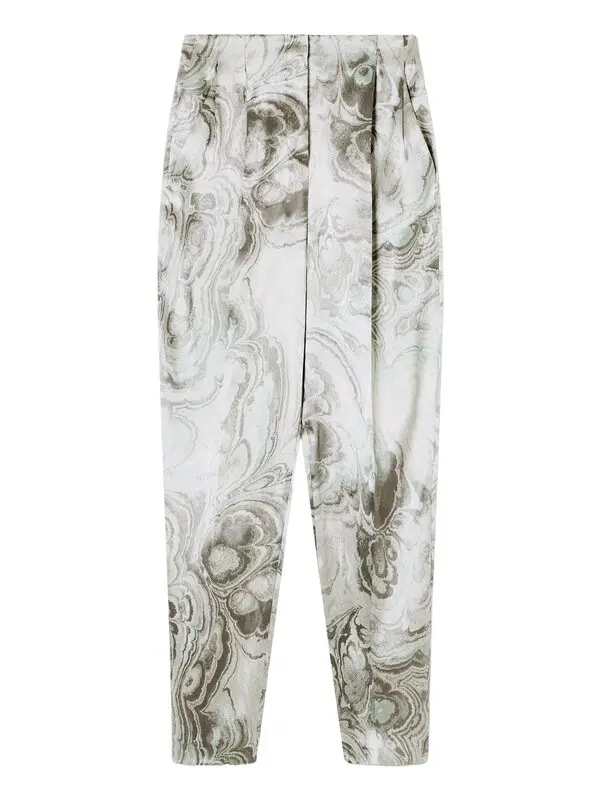 Giorgio Armani Jacquard Single-pleat Trousers - Grey