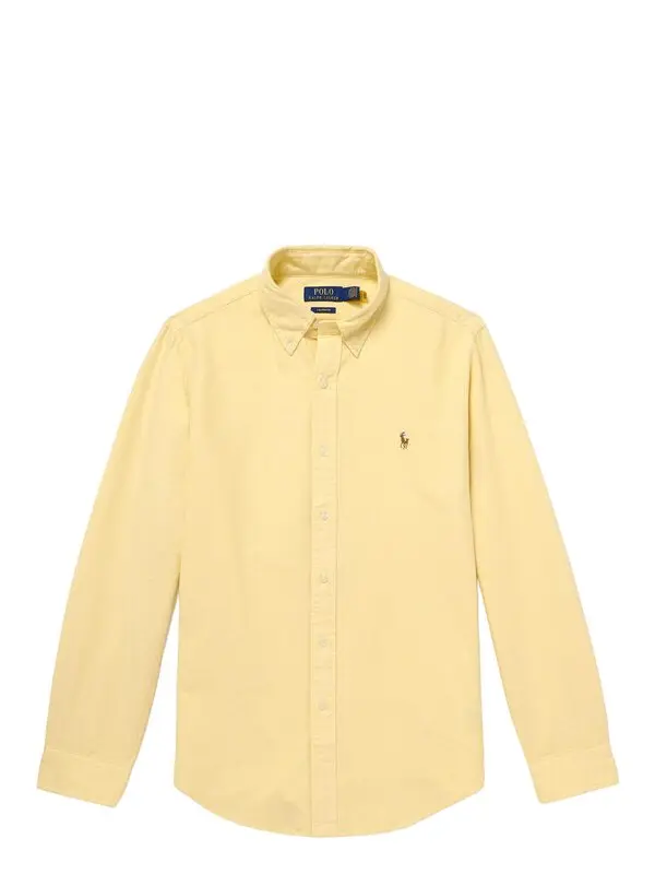 Polo Ralph Lauren Button-down Collar Logo-embroidered Cotton Shirt - Yellow