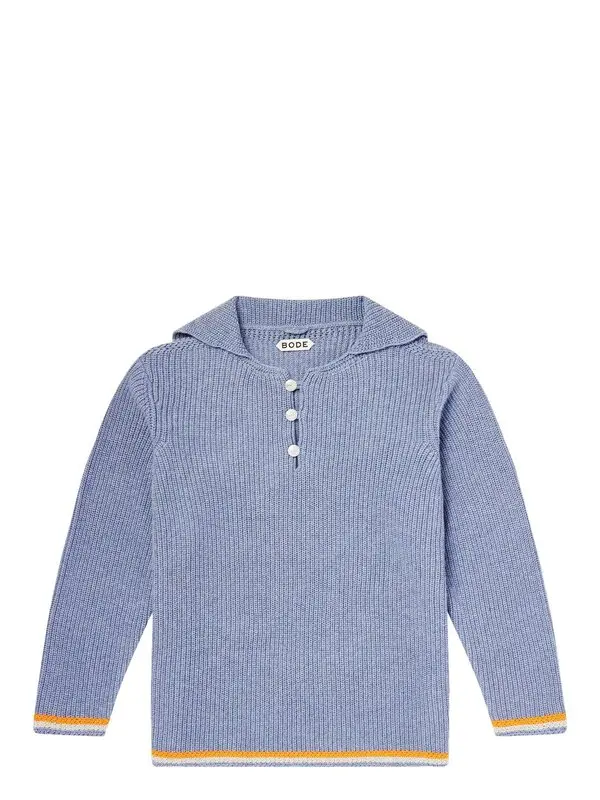 BODE Boat Deck Ribbed Virgin Wool Sweater - Blue