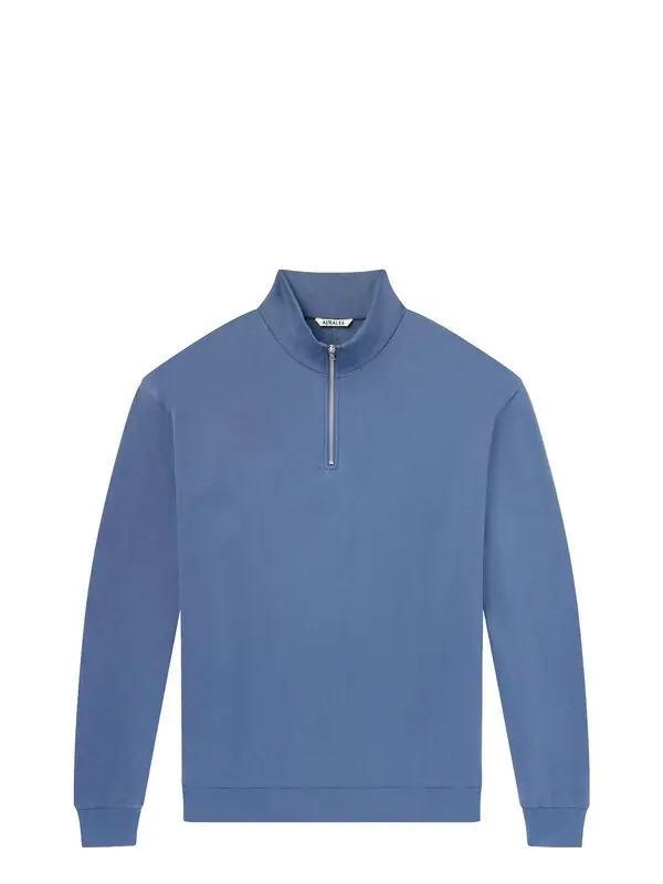 Auralee Cotton Half-zip Sweatshirt - Blue