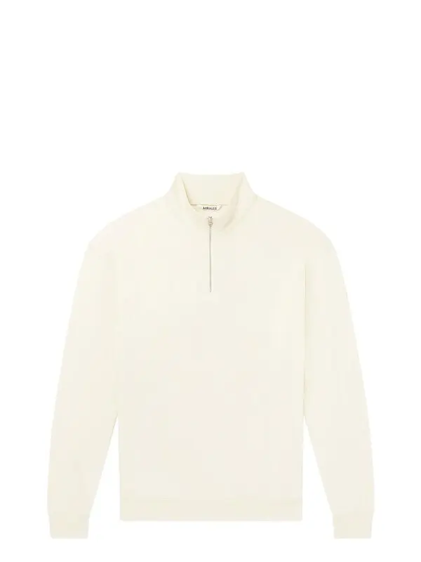 Auralee Cotton Half-zip Sweatshirt - Neutrals