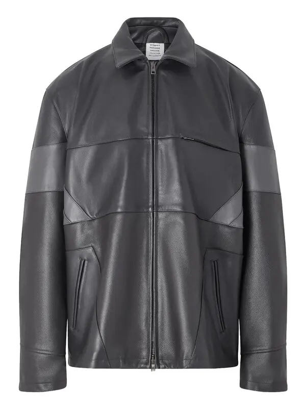 Vetements Cut-up Oversized Patchwork Leather Jacket - Black
