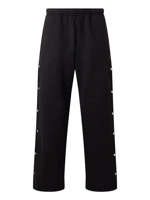 LES TIEN Wide-leg Fleece-back Cotton-jersey Sweatpants - Black