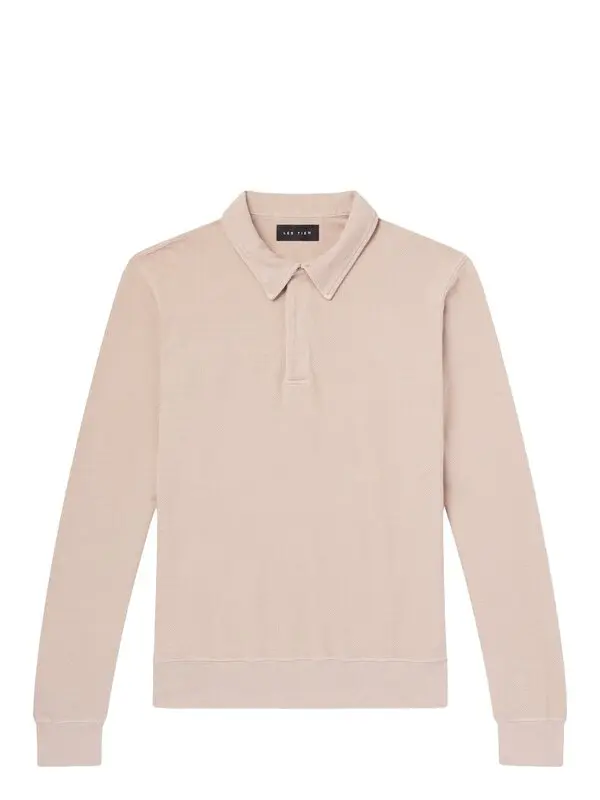 LES TIEN Cotton-piqué Polo Shirt - Neutrals