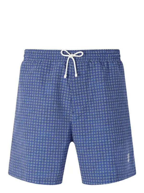 Brunello Cucinelli Straight-leg Printed Swim Shorts - Blue