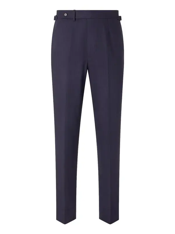 Dunhill Straight-leg Pinstriped Wool Trousers - Blue
