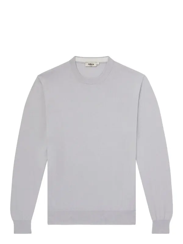 Altea Cotton And Cashmere-blend Crewneck Sweater - Gray
