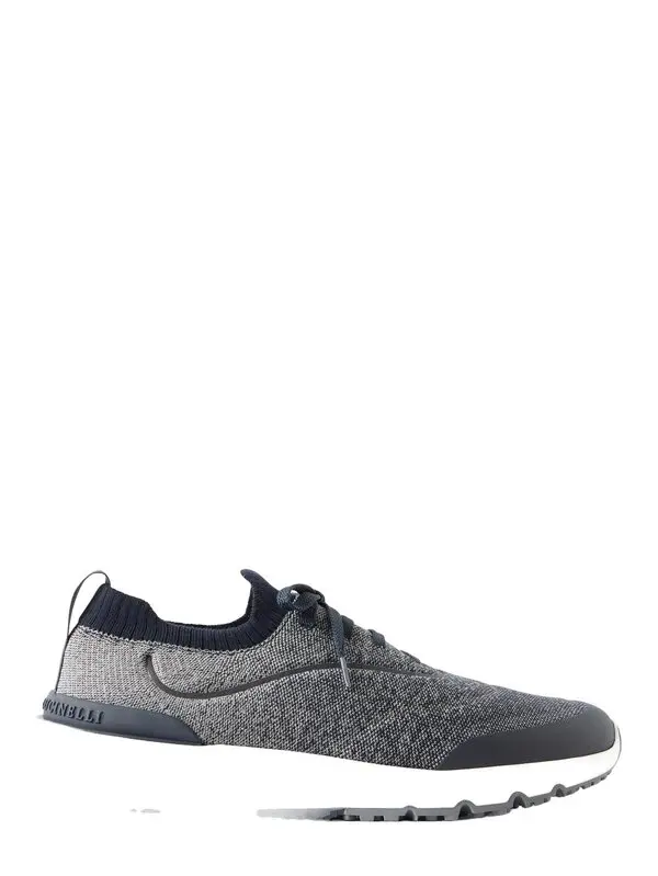 Brunello Cucinelli Stretch-knit Sneakers - Blue