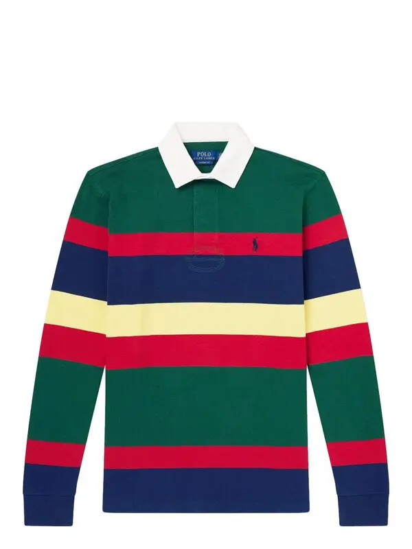 Polo Ralph Lauren Logo-embroidered Striped Cotton-jersey Rugby Shirt - Multi