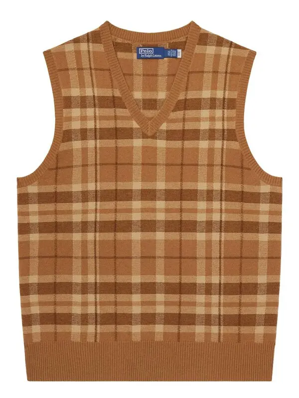 Polo Ralph Lauren Checked Cashmere Vest - Brown