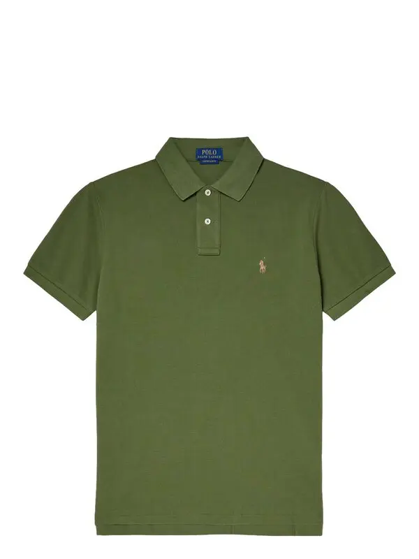 Polo Ralph Lauren Logo-embroidered Cotton-piqué Polo Shirt - Green