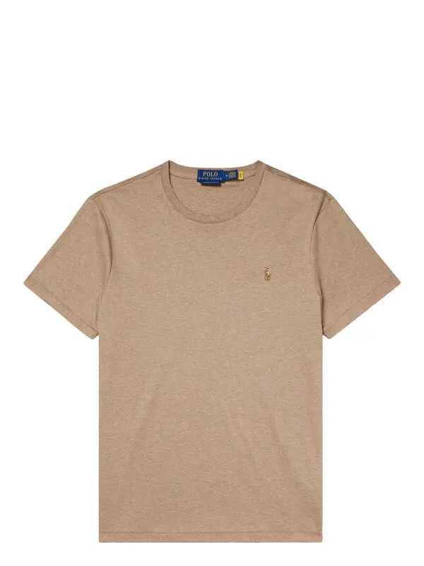 Polo Ralph Lauren Logo-embroidered Cotton-jersey T-shirt - Brown
