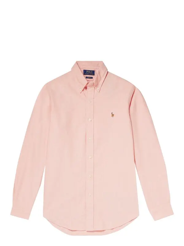 Polo Ralph Lauren Button-down Logo-embroidered Cotton Oxford Shirt - Pink