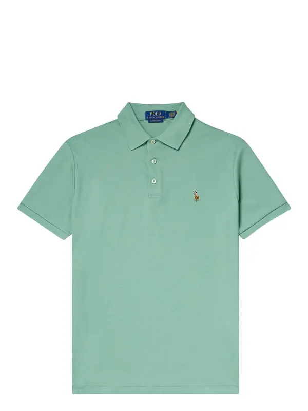 Polo Ralph Lauren Logo-embroidered Cotton-jersey Polo Shirt - Green