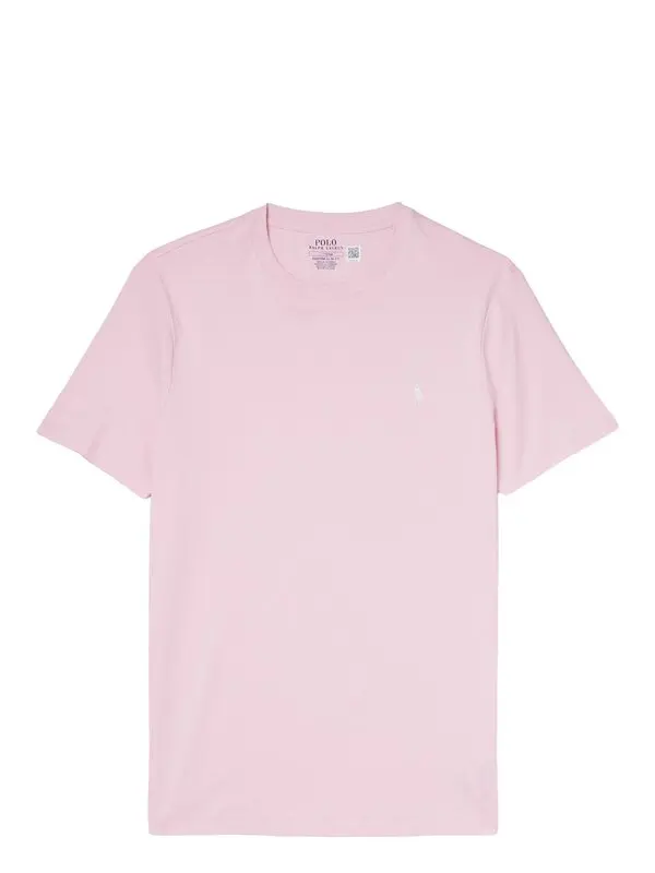 Polo Ralph Lauren Slim-fit Logo-embroidered Cotton-jersey T-shirt - Pink