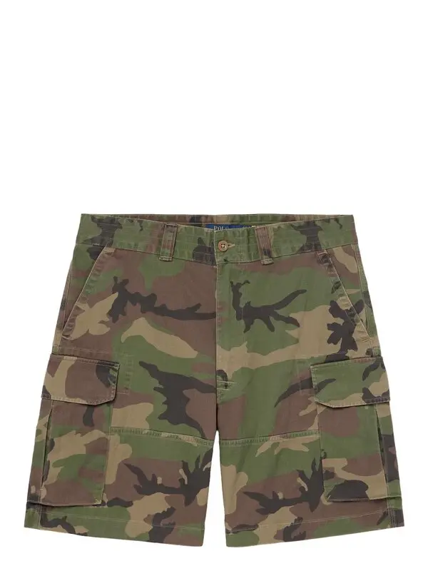 Polo Ralph Lauren Wide-leg Camouflage-print Cotton-twill Shorts - Green