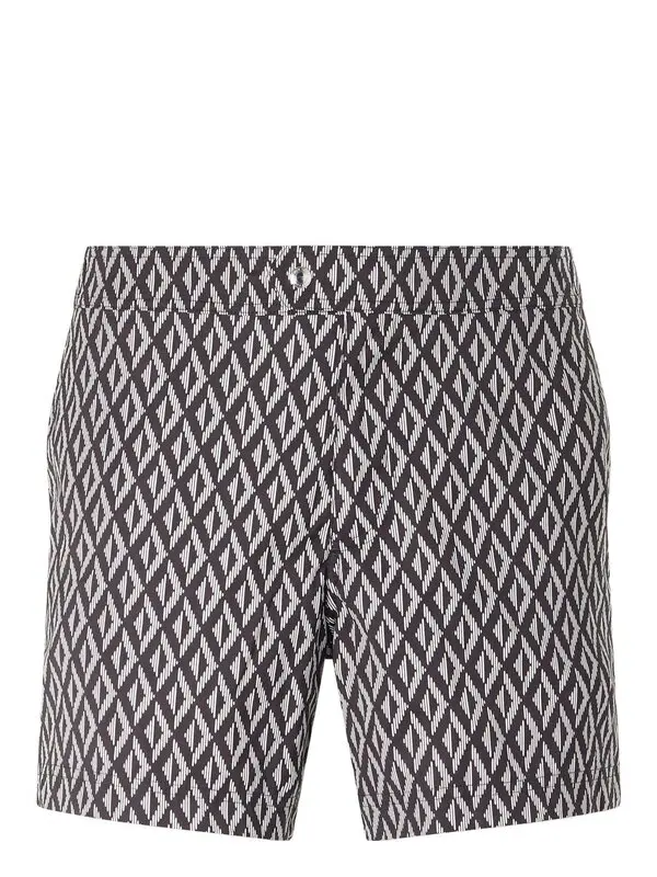 TOM FORD Straight-leg Printed Swim Shorts - Black